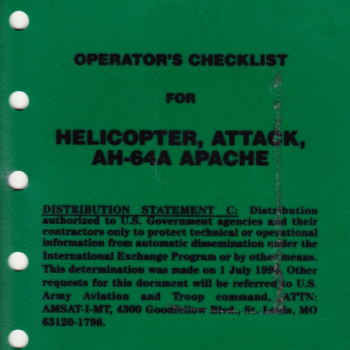 AH-64A and AH-64D Apache – Checklist – JSFsim – Innovative Technology ...