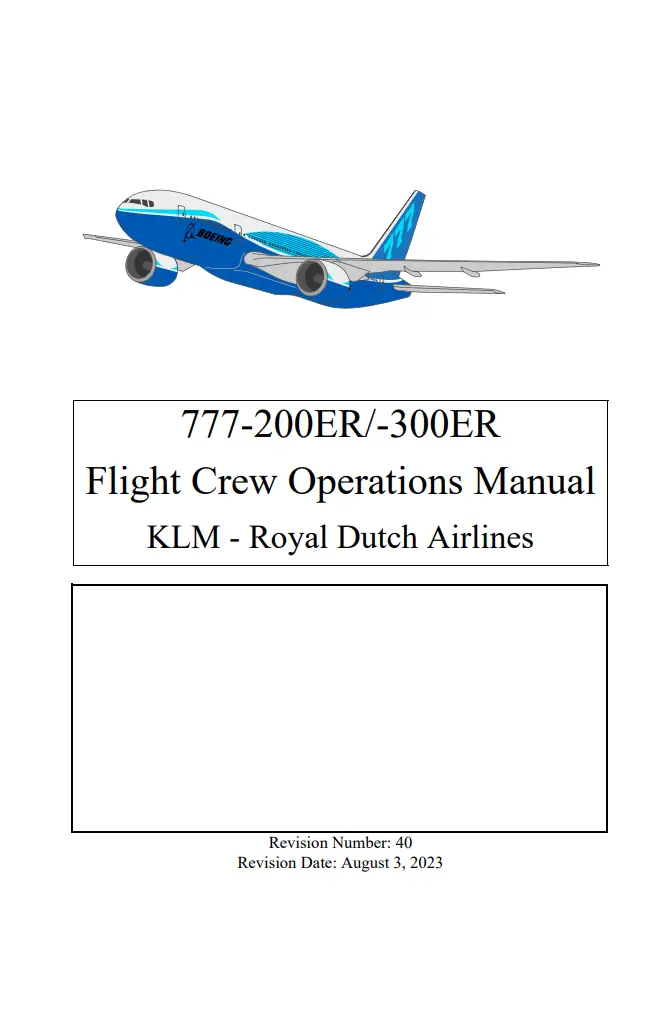 Boeing B777 – FCOM and QRH Checklist – JSFsim – Innovative Technology ...